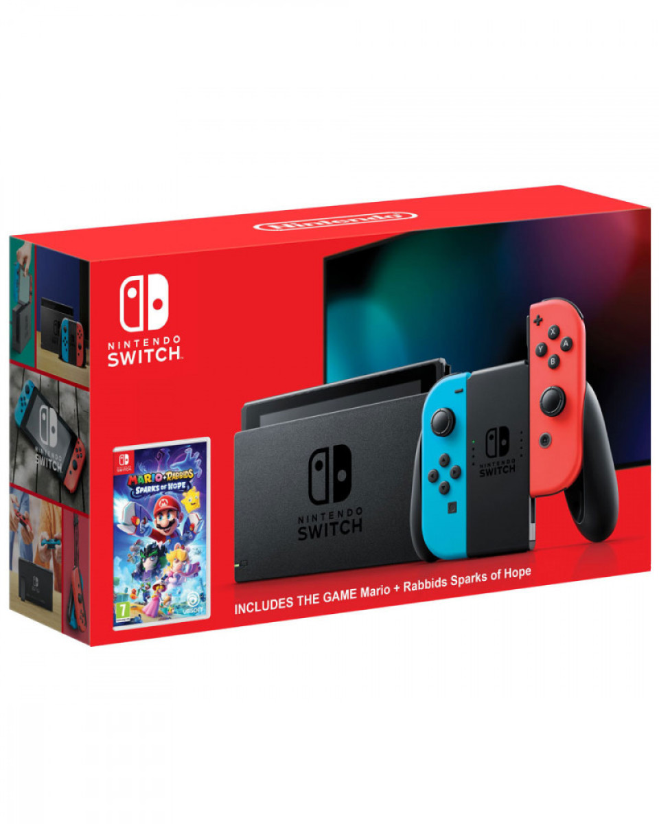 Konzola Nintendo Switch (Red and Blue Joy-Con) + Mario + Rabbids Sparks ...